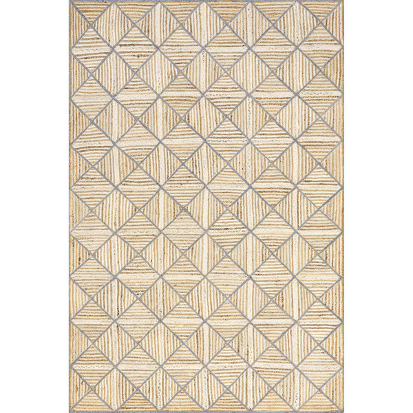 Foundry Select Nalani Geometric Jute Area Rug For Dining Room Living Room Natural Wayfair